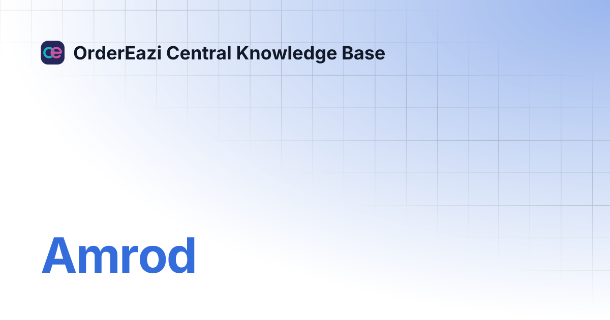 Amrod | OrderEazi Central Knowledge Base
